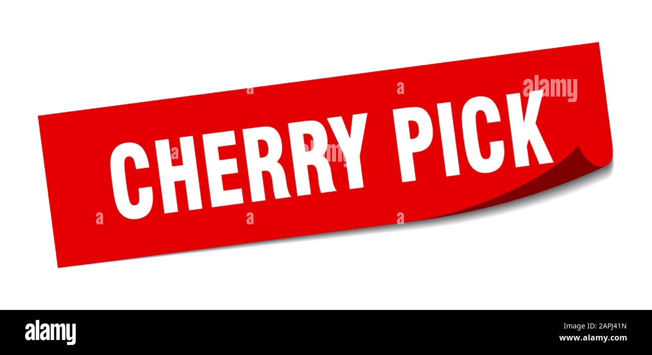 cherry pick sticker. cherry pick square sign. cherry pick. peeler Stock ...