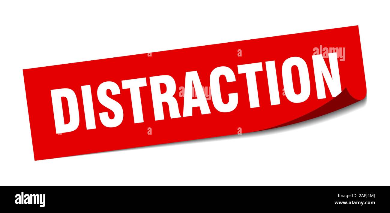 distraction sticker. distraction square sign. distraction. peeler Stock ...