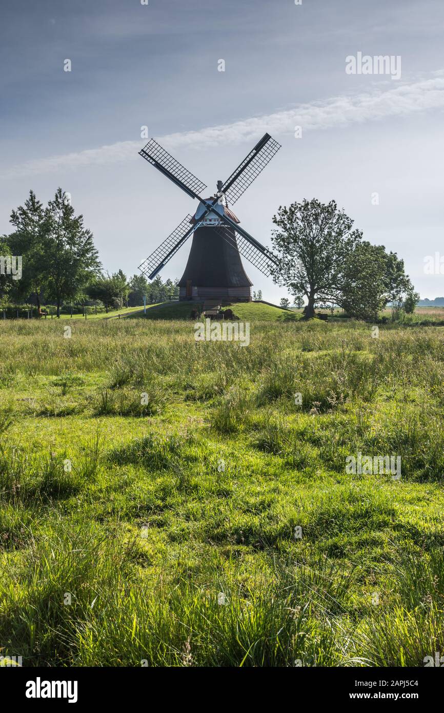 Windmill Wynhamster Kolk near the town of Leer, East Frisia, Lower ...