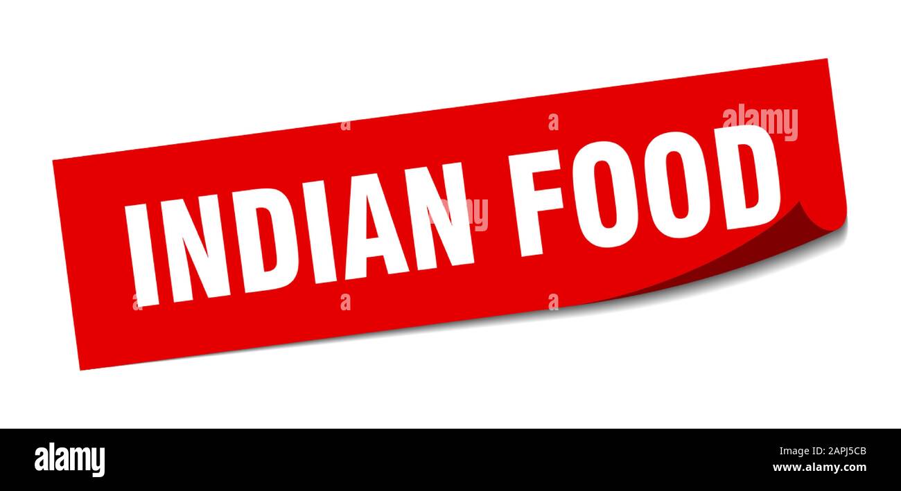 indian food sticker. indian food square sign. indian food. peeler Stock ...
