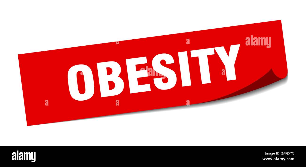 obesity sticker. obesity square sign. obesity. peeler Stock Vector ...