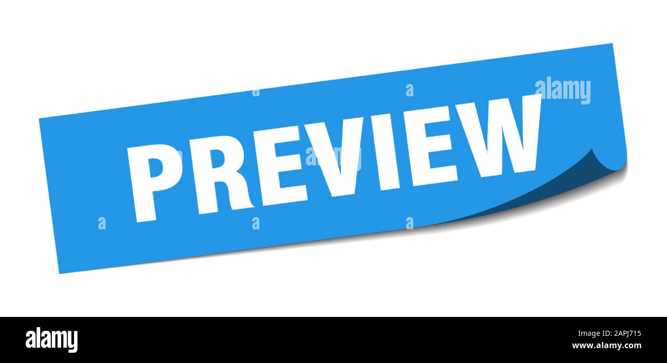 preview sticker. preview square sign. preview. peeler Stock Vector ...