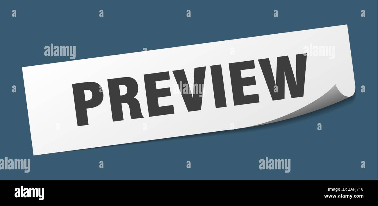 preview sticker. preview square sign. preview. peeler Stock Vector ...