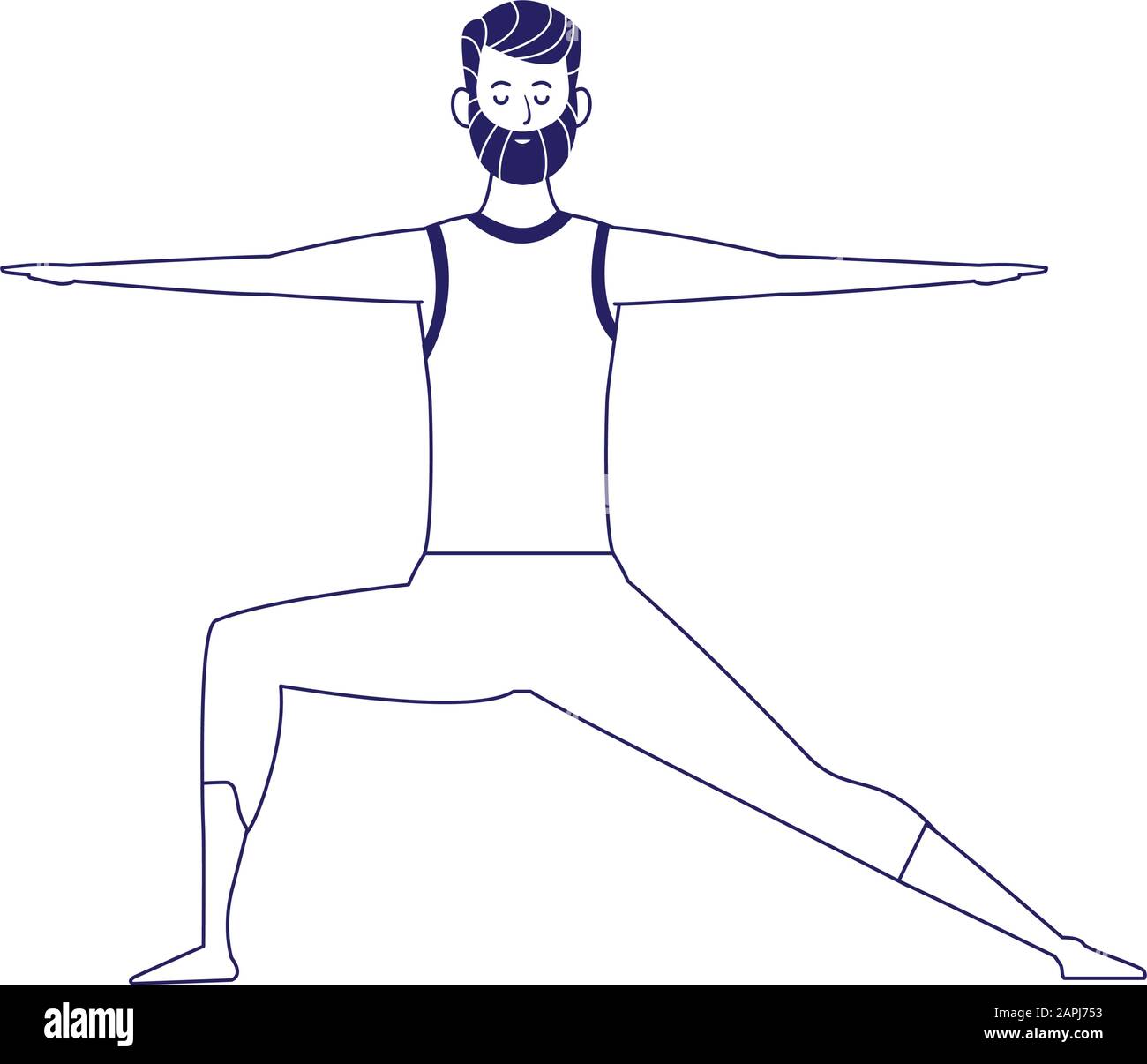 cartoon man doing yoga position, flat design Stock Vector Image & Art ...