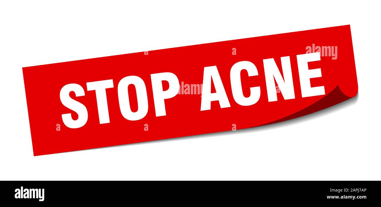 stop acne sticker. stop acne square sign. stop acne. peeler Stock ...