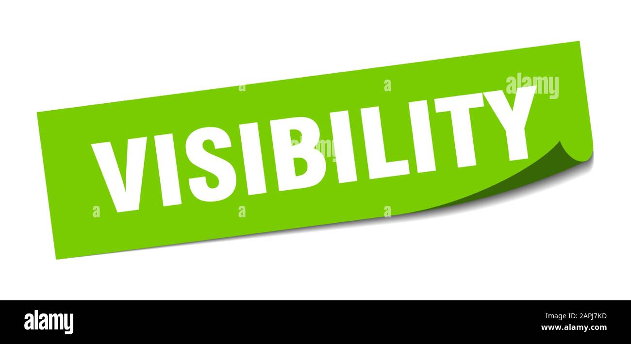 visibility sticker. visibility square sign. visibility. peeler Stock ...