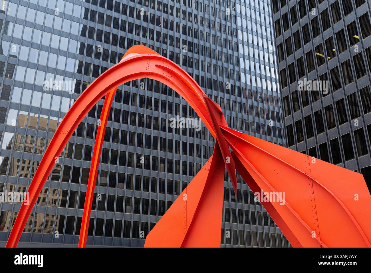 Alexander Calder's Flamingo sculpture, Federal Plaza, Chicago, Illinois ...