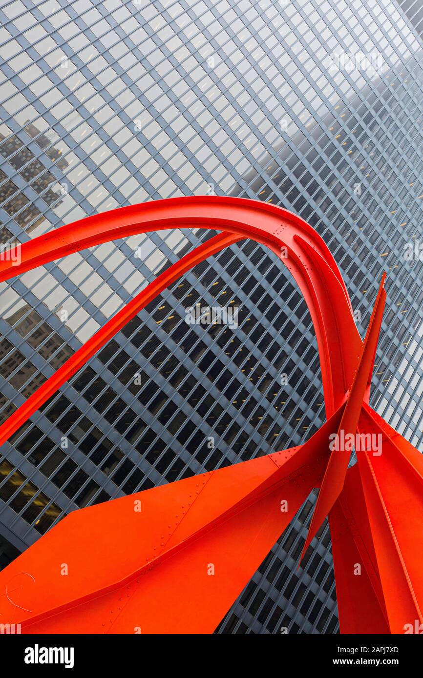 Alexander Calder's Flamingo sculpture, Federal Plaza, Chicago, Illinois ...