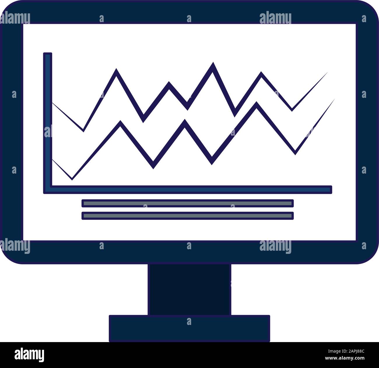 computer with graphic chart icon, colorful design Stock Vector Image ...