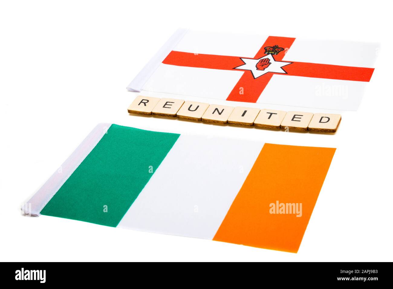 The national flag of Northern Ireland and the Republic of Ireland on a ...