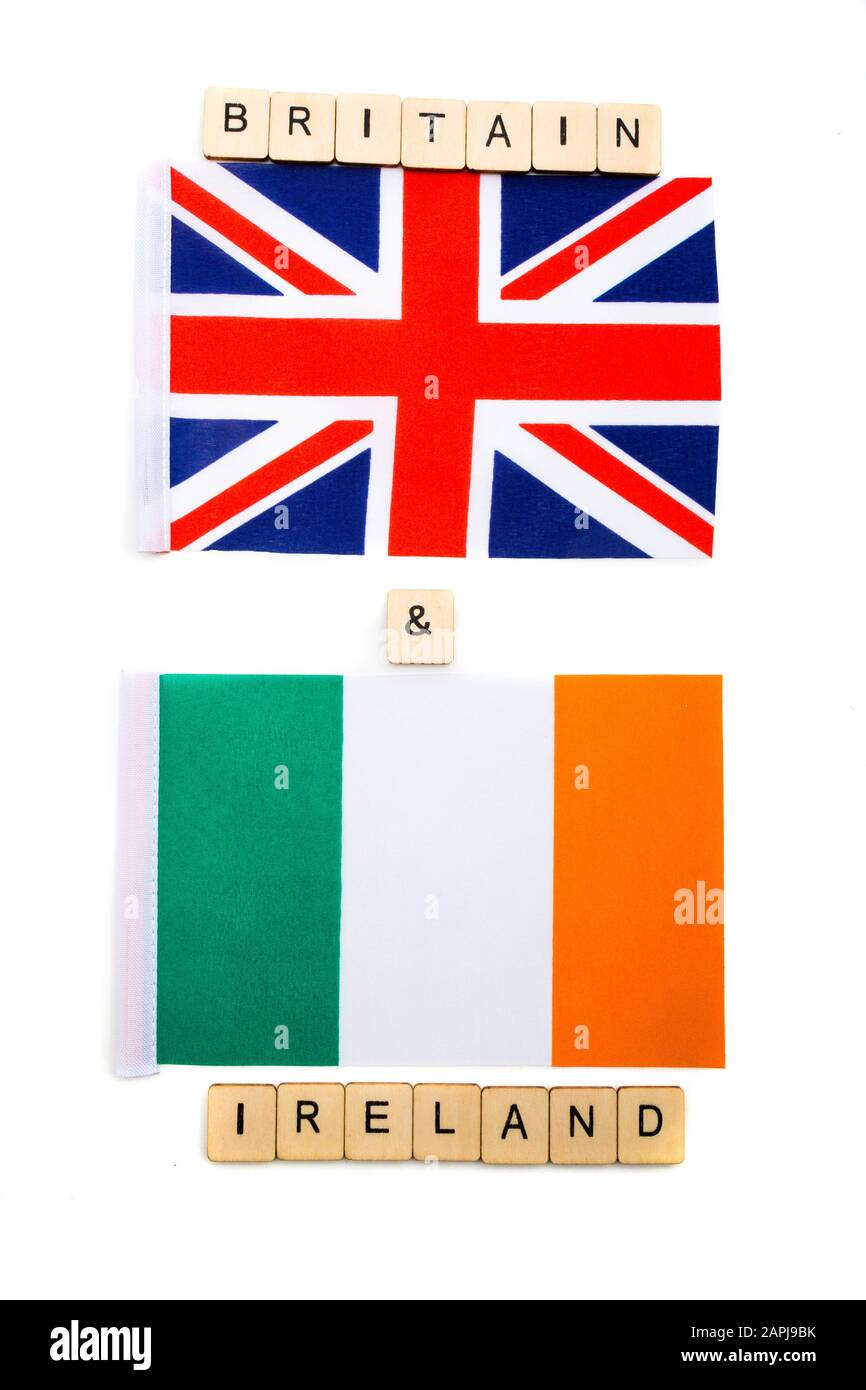 The national flag of the United Kingdom and the Republic of Ireland on ...
