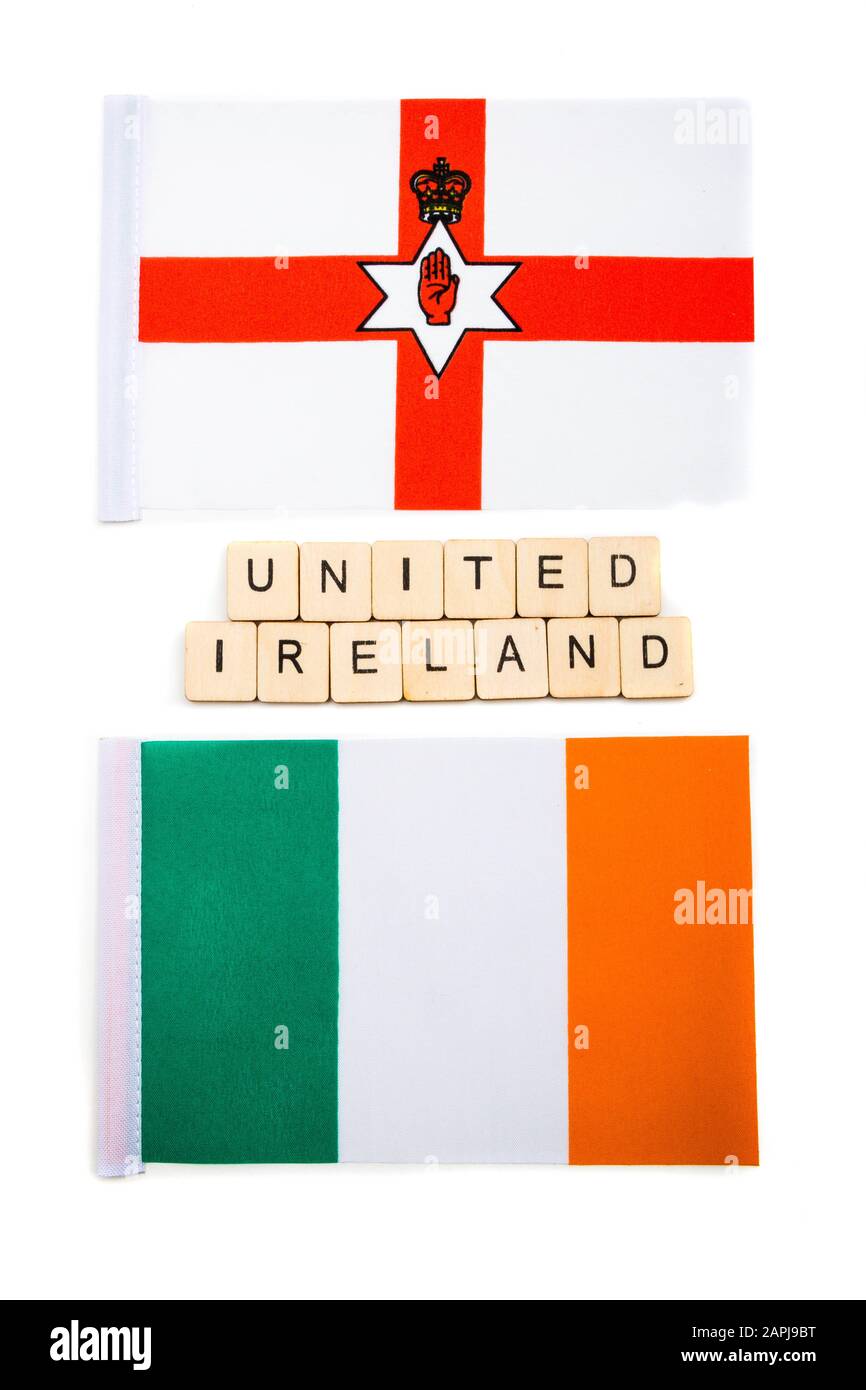 The national flag of Northern Ireland and the Republic of Ireland on a ...