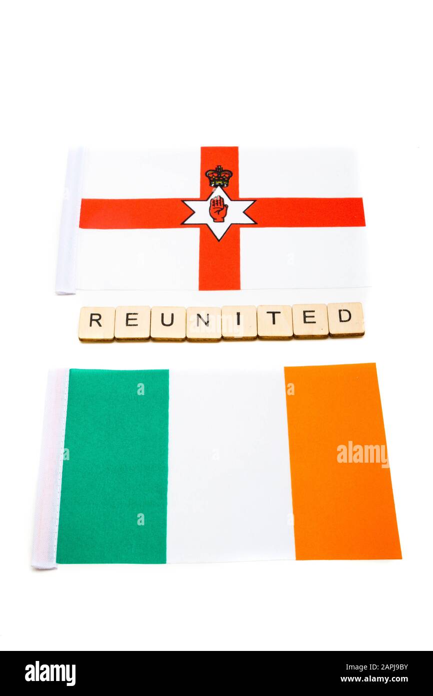The national flag of Northern Ireland and the Republic of Ireland on a ...