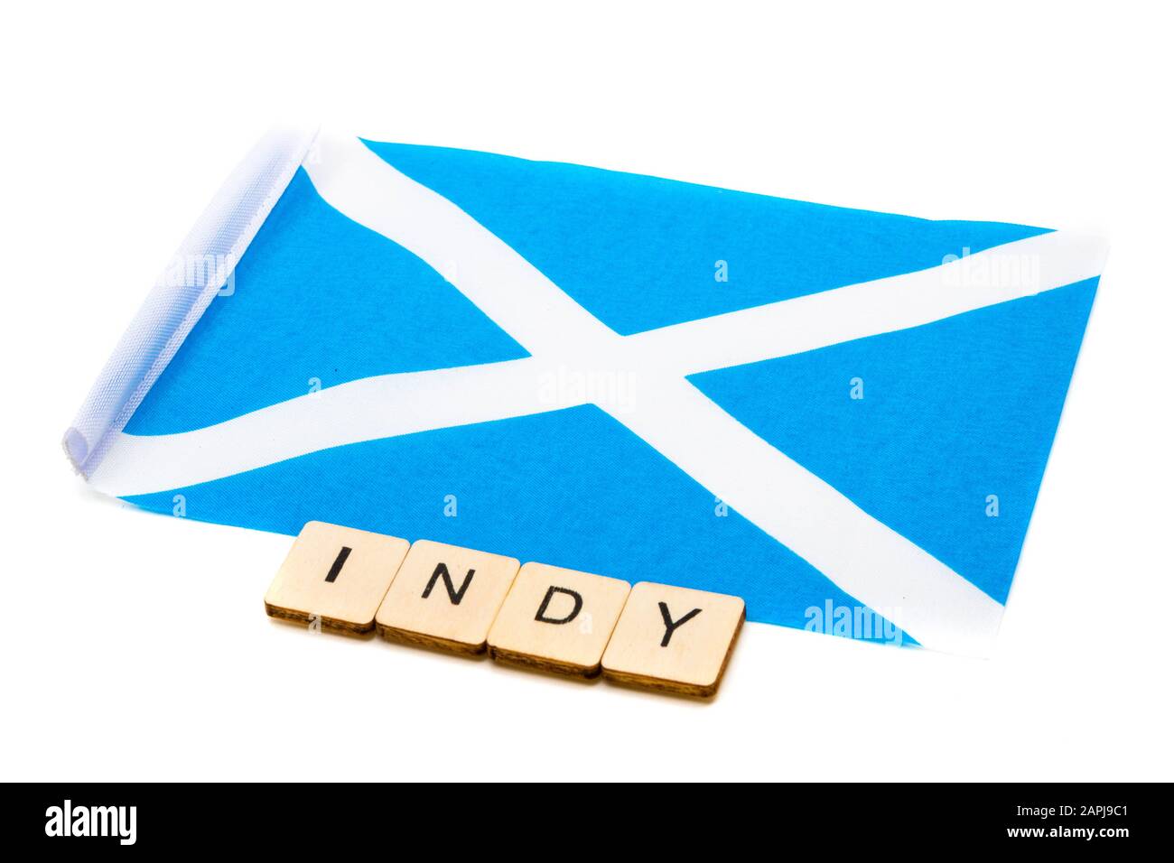 The national flag of Scotland, the Saltaire or cross of St Andrews on a ...