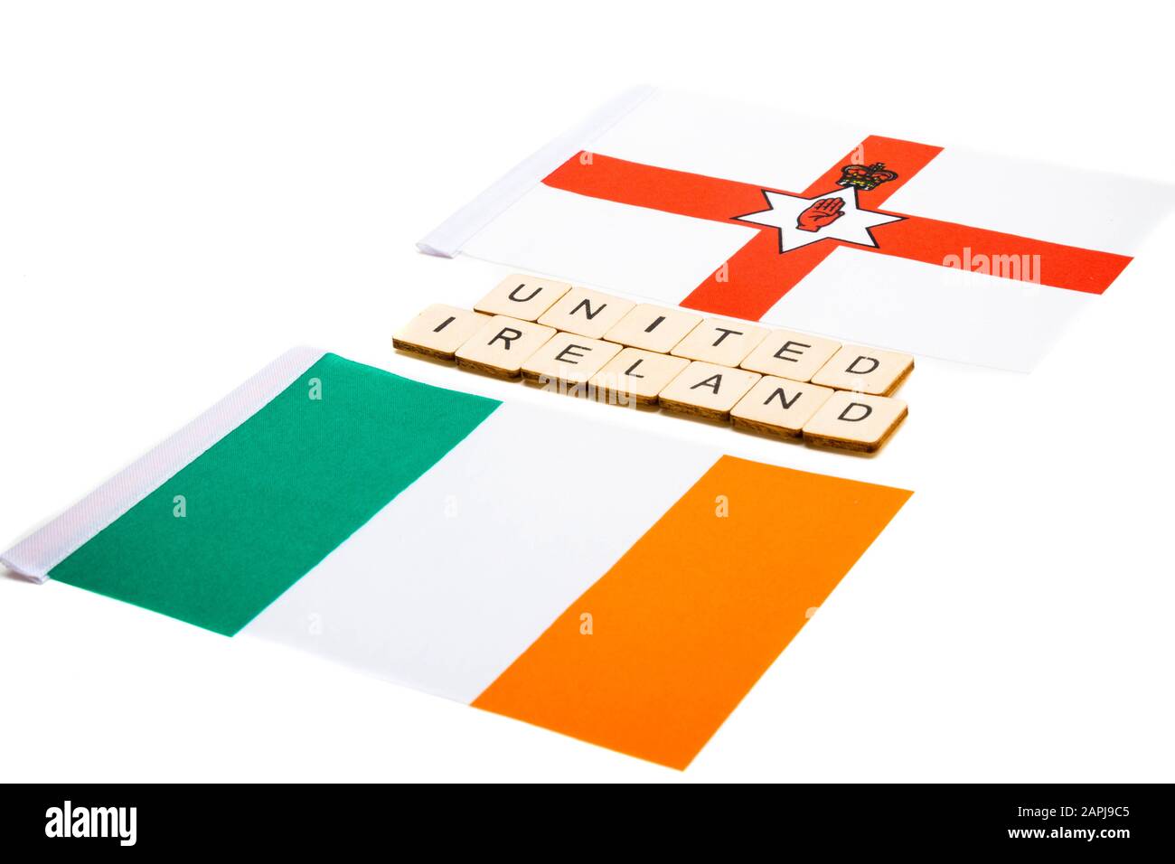 The national flag of Northern Ireland and the Republic of Ireland on a ...