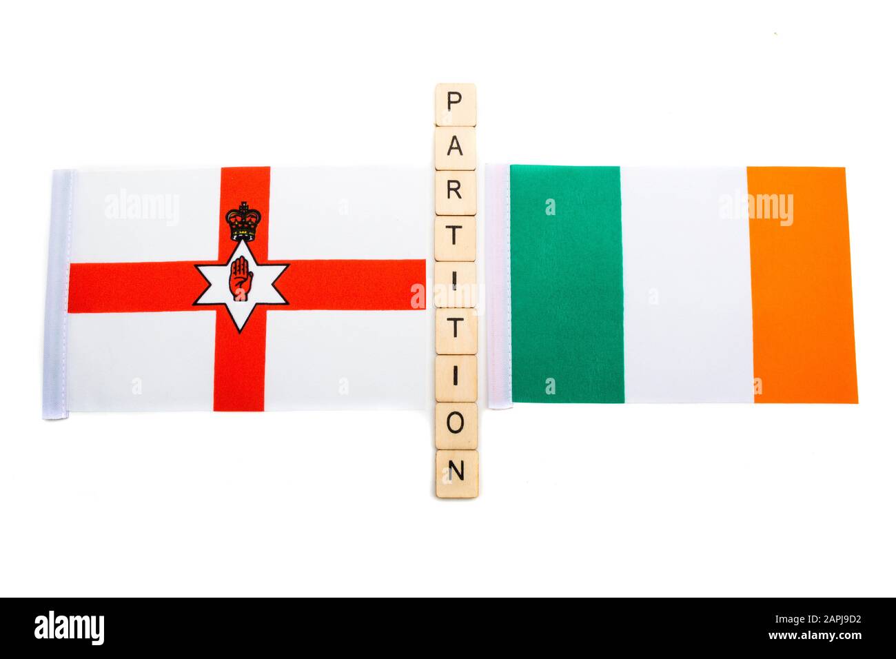 The national flag of Northern Ireland and the Republic of Ireland on a ...