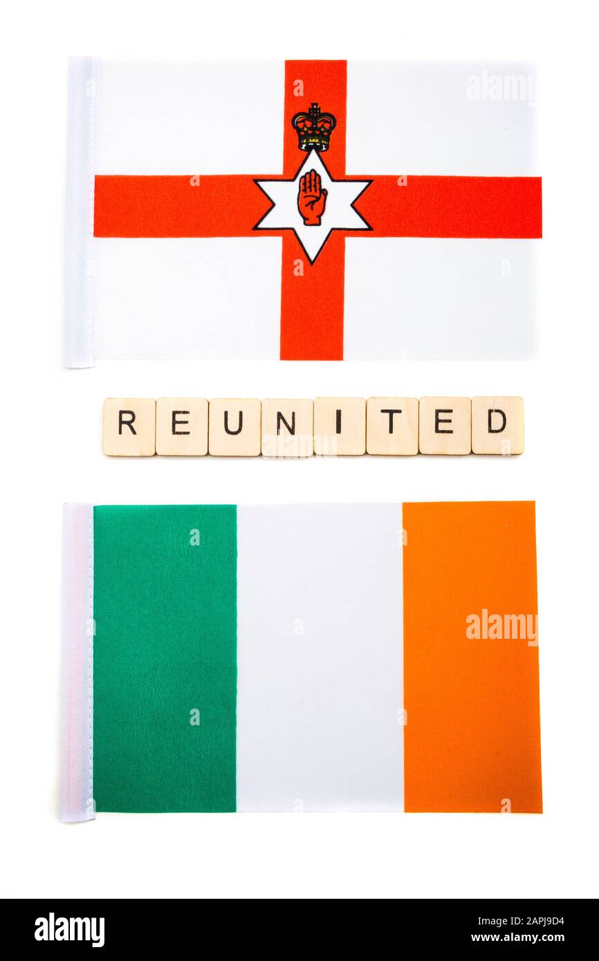 The national flag of Northern Ireland and the Republic of Ireland on a ...