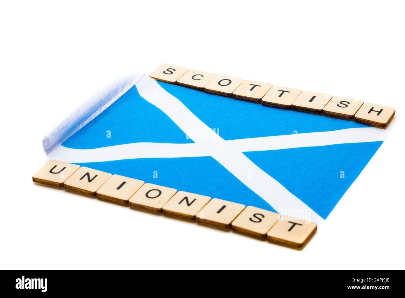 The national flag of Scotland, the Saltaire or cross of St Andrews on a ...