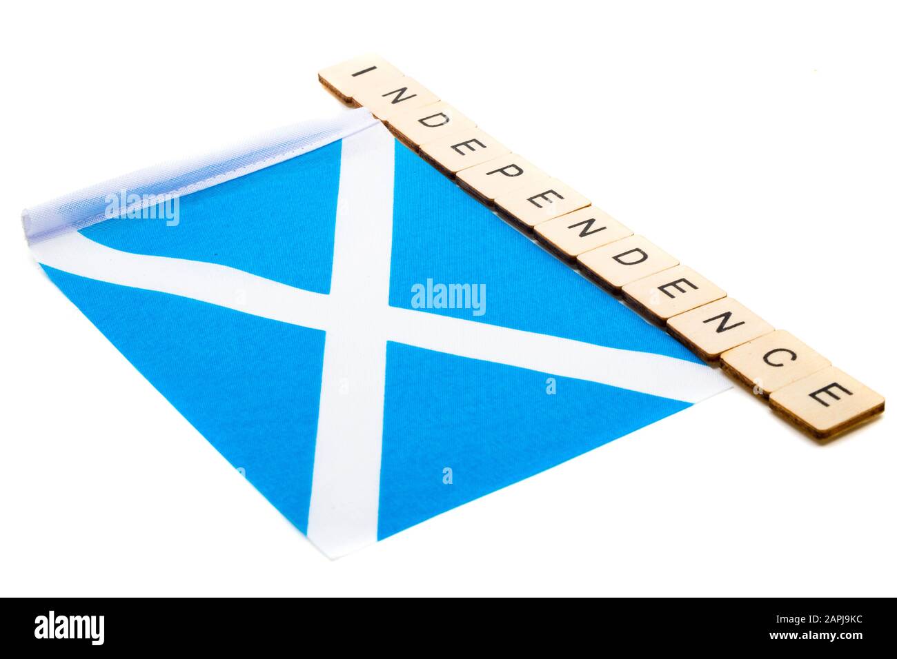 The national flag of Scotland, the Saltaire or cross of St Andrews on a ...