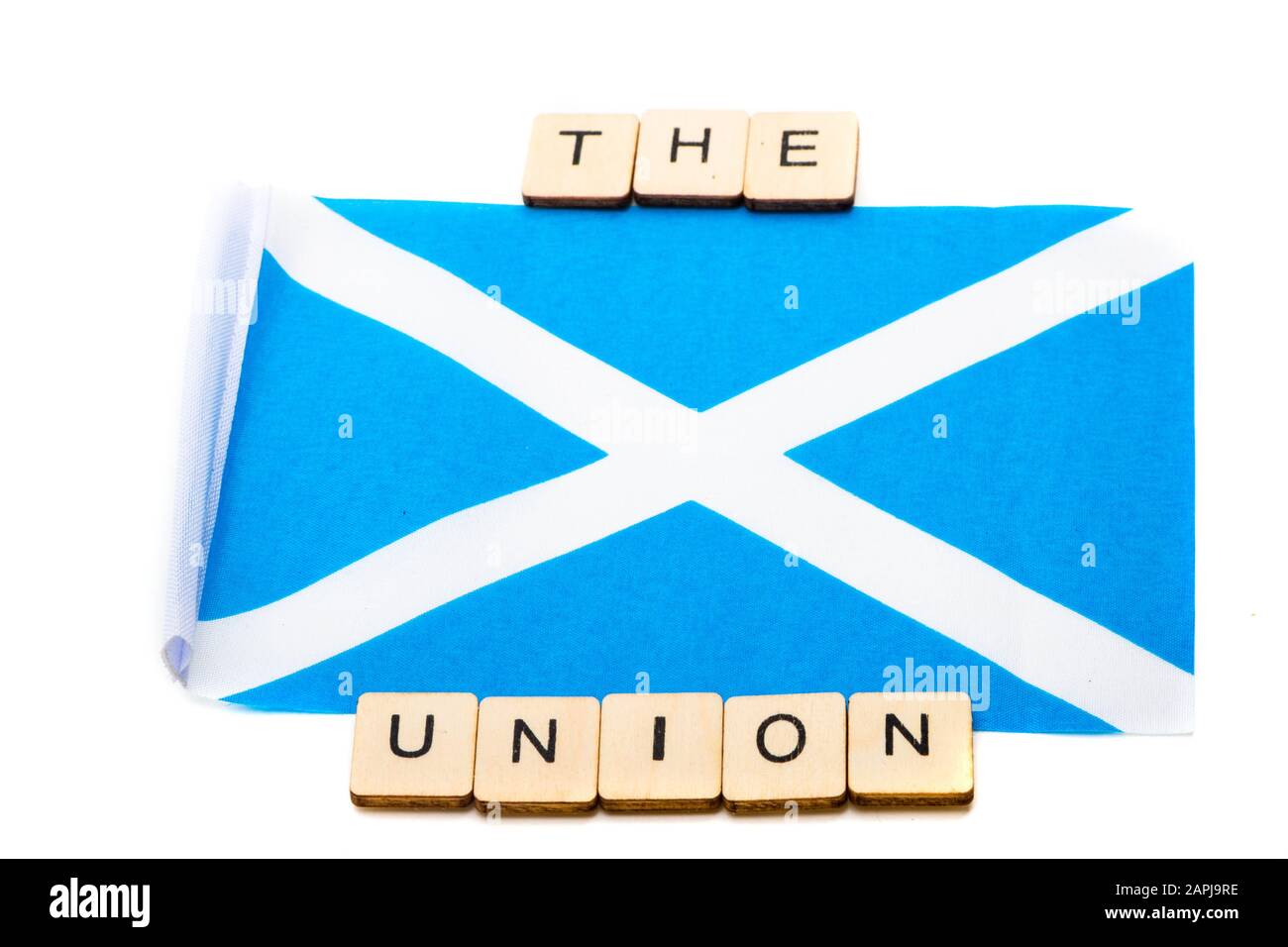 The national flag of Scotland, the Saltaire or cross of St Andrews on a ...
