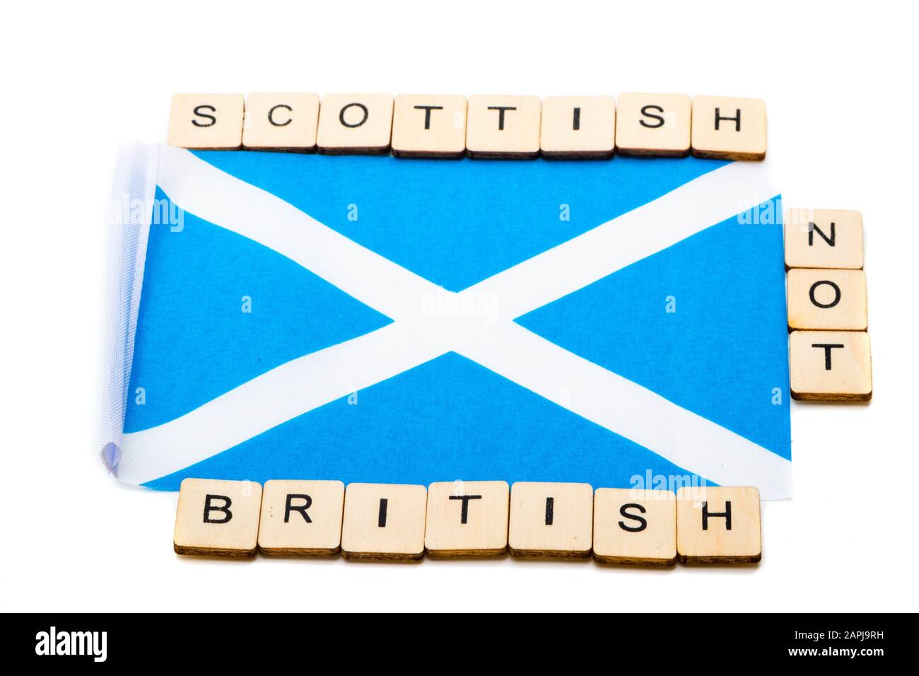 The national flag of Scotland, the Saltaire or cross of St Andrews on a ...