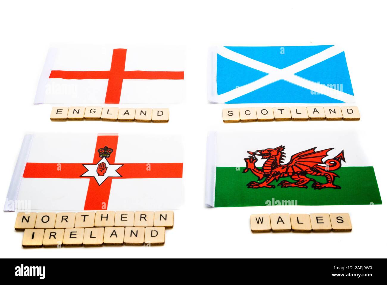 The flags of the four home nations of the United Kingdom Stock Photo ...