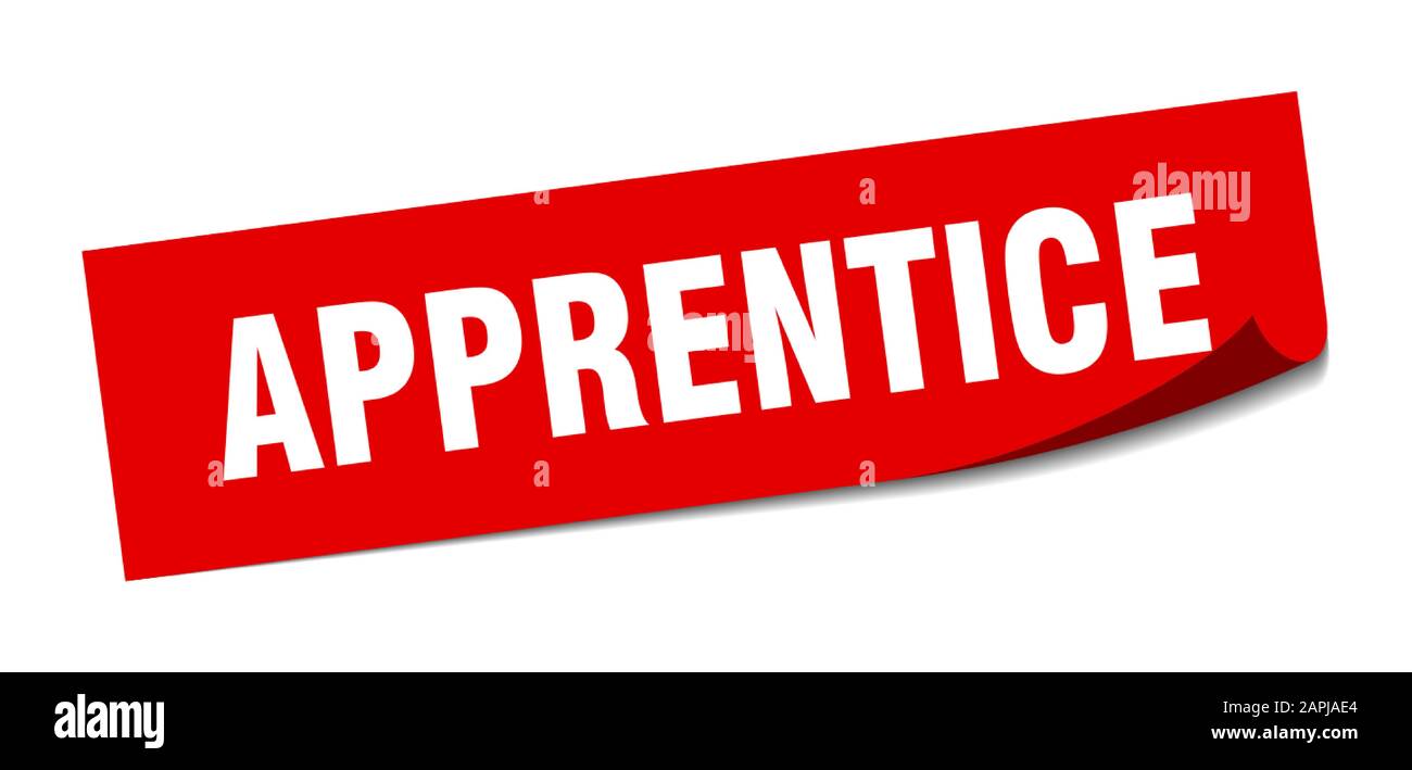 apprentice sticker. apprentice square sign. apprentice. peeler Stock ...