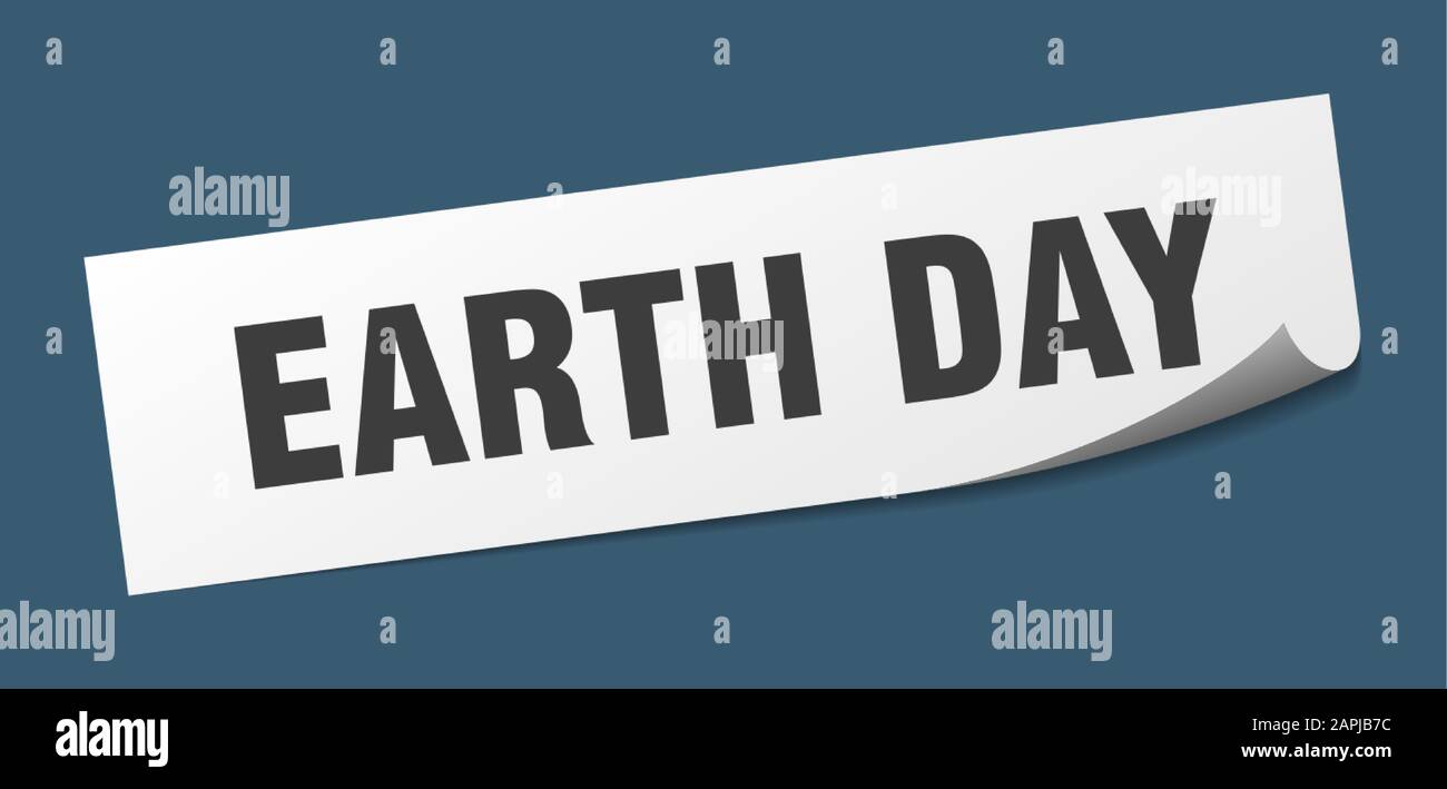 earth day sticker. earth day square sign. earth day. peeler Stock ...