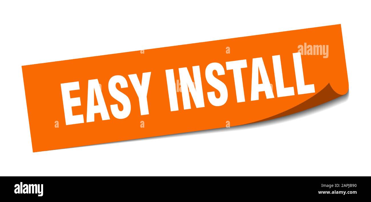 easy install sticker. easy install square sign. easy install. peeler ...