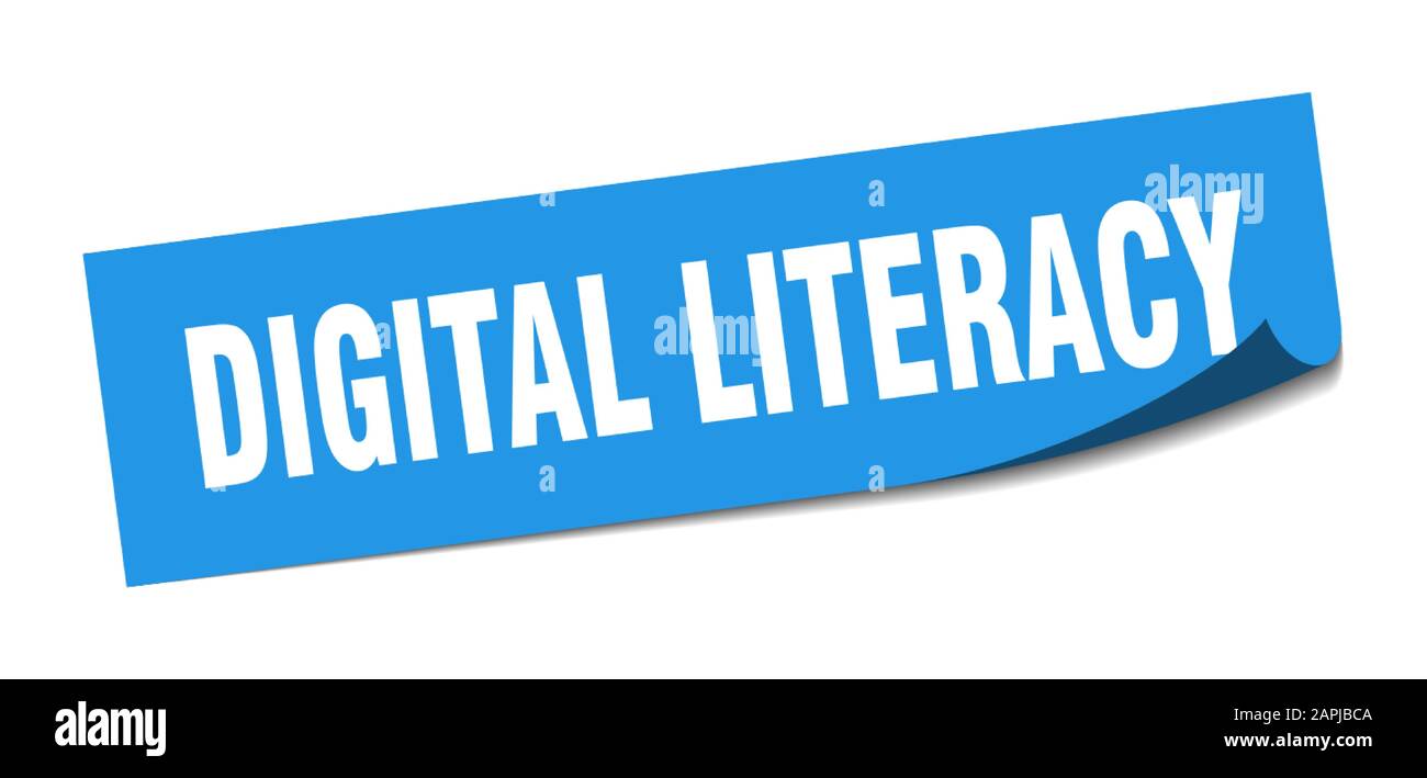 digital literacy sticker. digital literacy square sign. digital ...