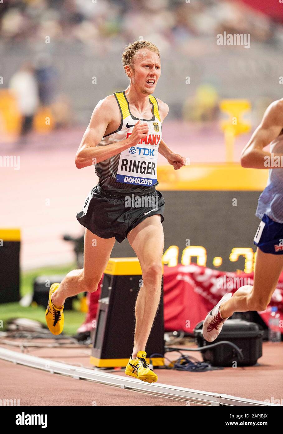 Richard RINGER (Germany), action. 5000m men, Round 1, on September 27 ...