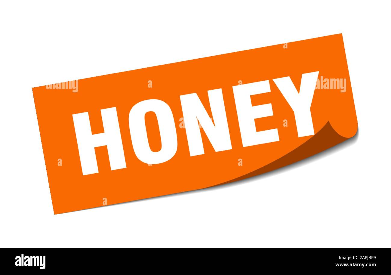 honey sticker. honey square sign. honey. peeler Stock Vector Image ...