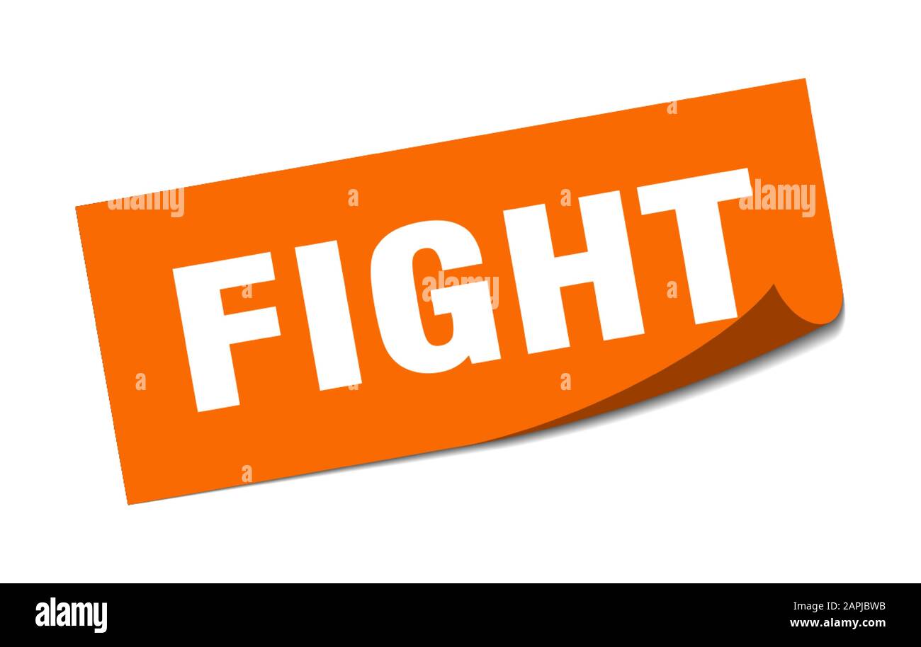 fight sticker. fight square sign. fight. peeler Stock Vector Image ...
