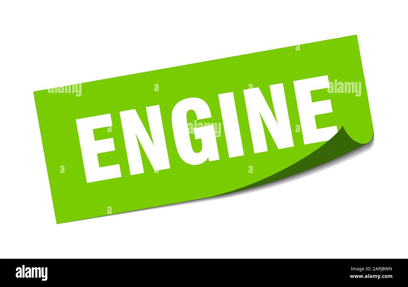 engine sticker. engine square sign. engine. peeler Stock Vector Image ...