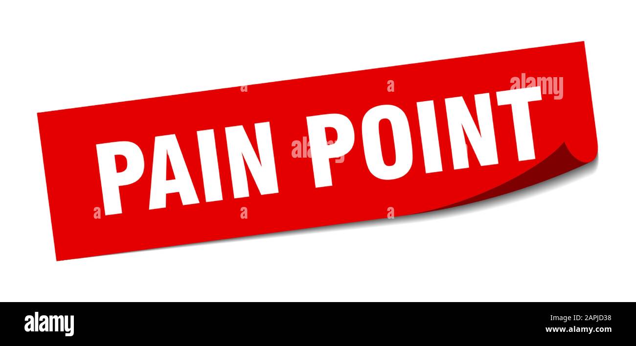 pain point sticker. pain point square sign. pain point. peeler Stock ...