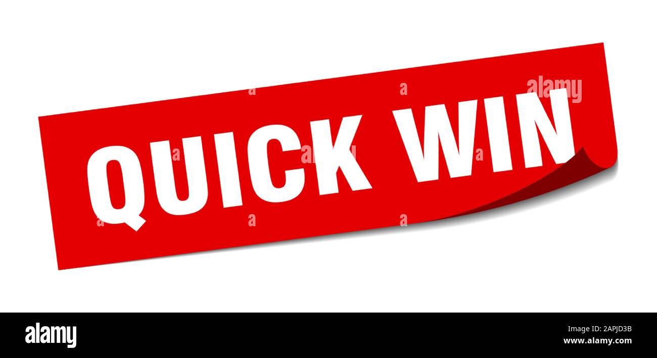 quick win sticker. quick win square sign. quick win. peeler Stock ...
