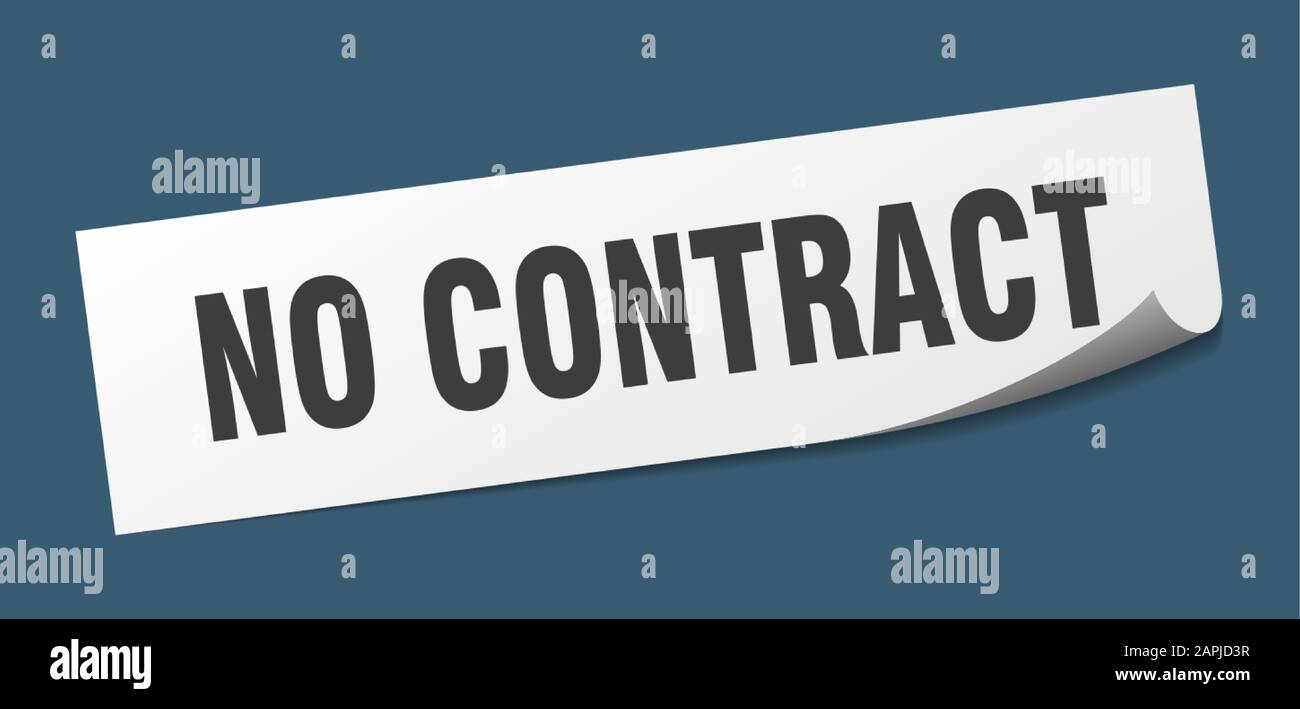 no contract sticker. no contract square sign. no contract. peeler Stock ...