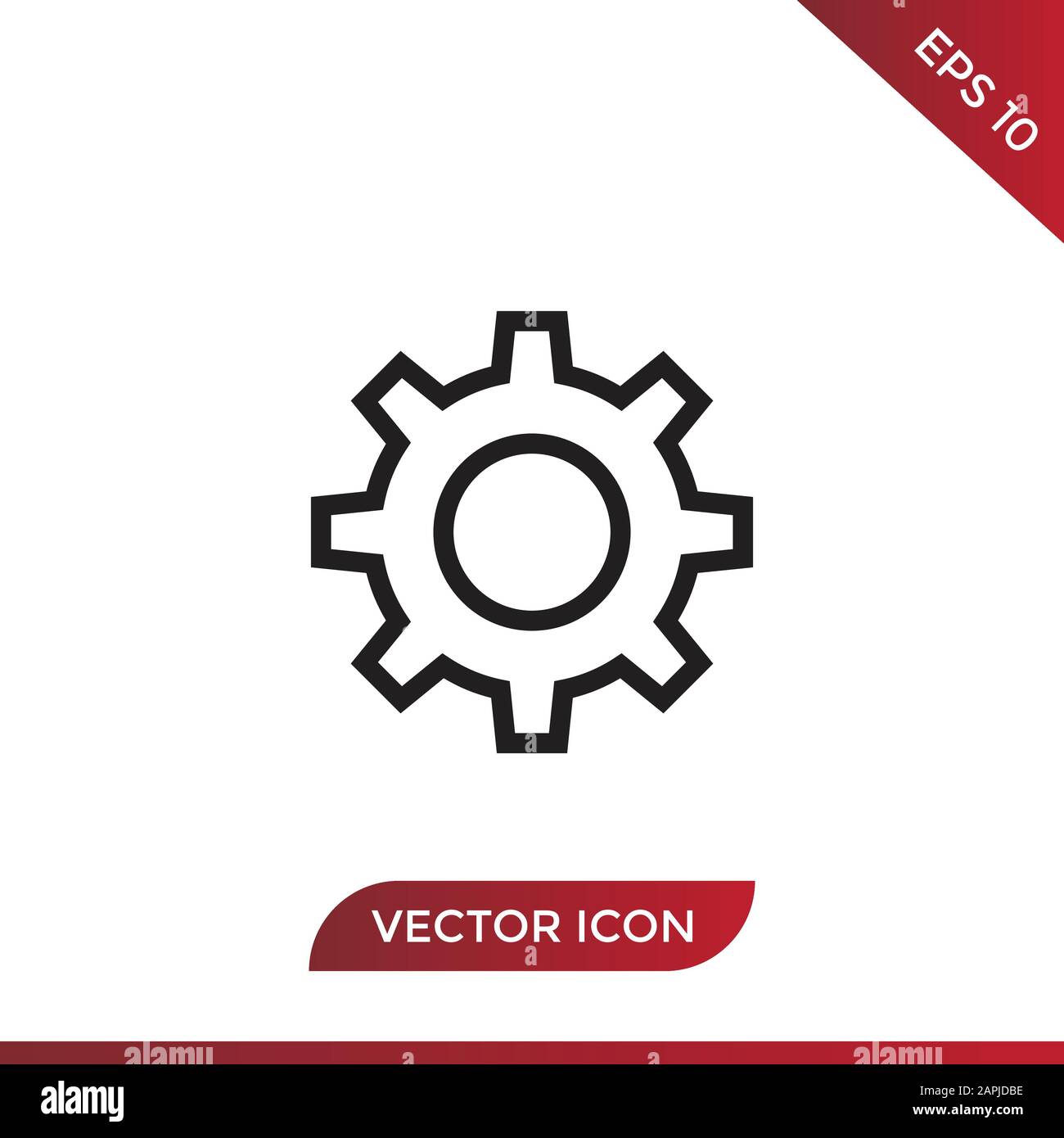 Gear vector icon, setting symbol in modern design style for web site ...
