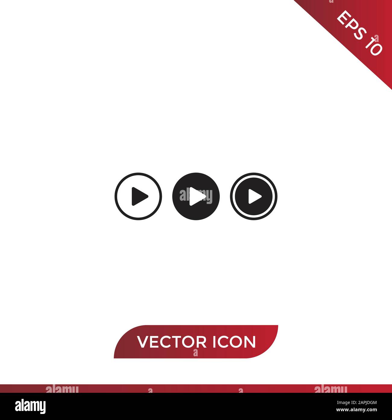 Play buttons vector icon in modern design style for web site and mobile ...