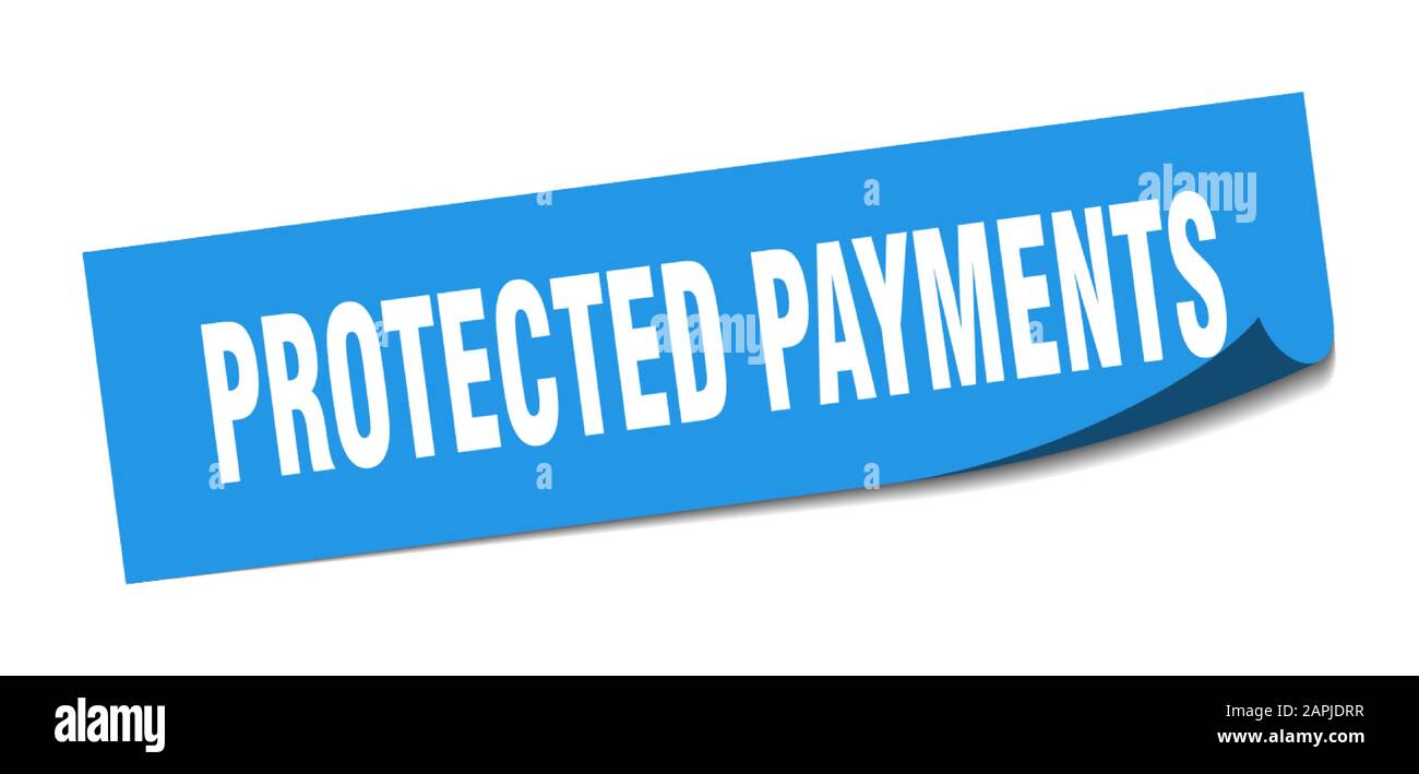 protected payments sticker. protected payments square sign. protected ...