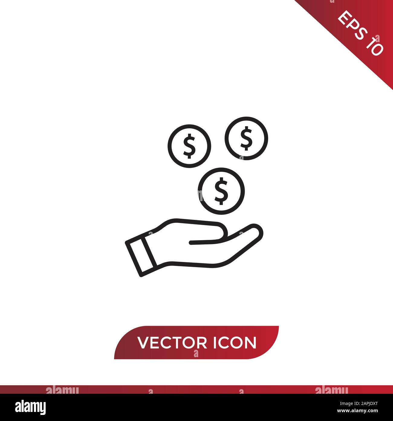 Earn money vector icon in modern design style for web site and mobile ...