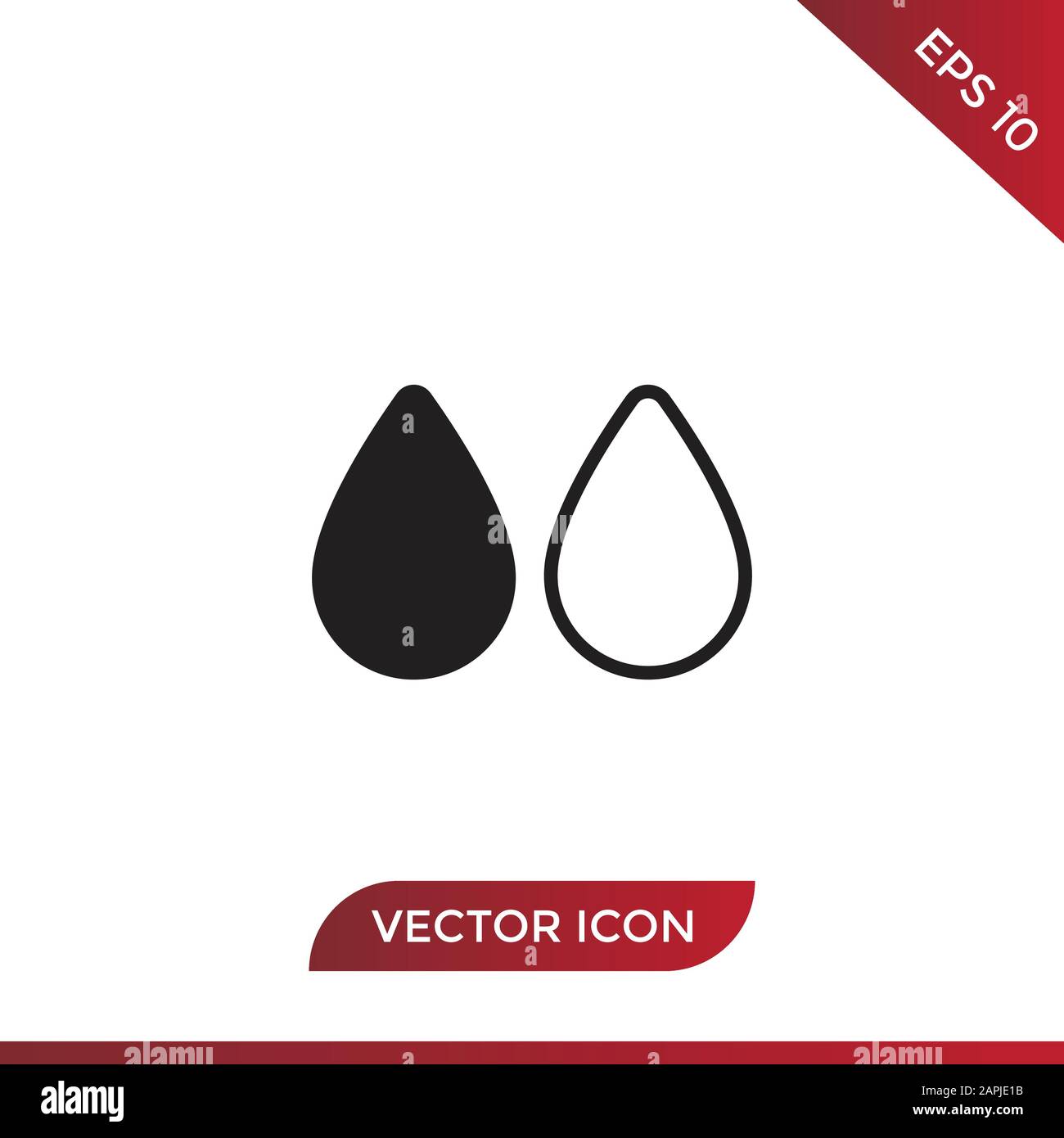 Filled and outline drop vector icon, water drop symbol in modern design ...
