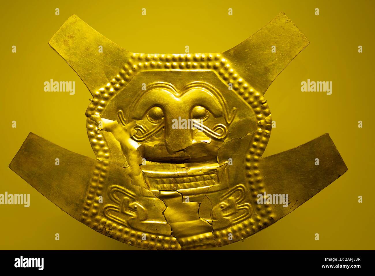 Golden indigenous ornament from South America natives (the Museo del ...