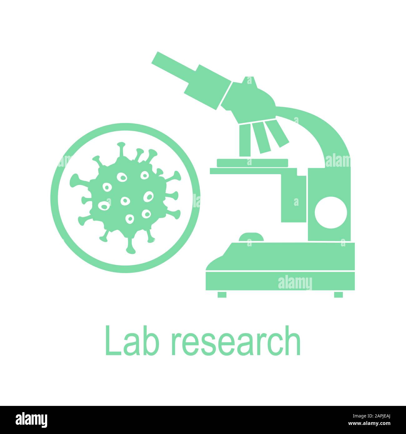 Vector illustration Microscope, microbe, virus, bacteria isolated on ...