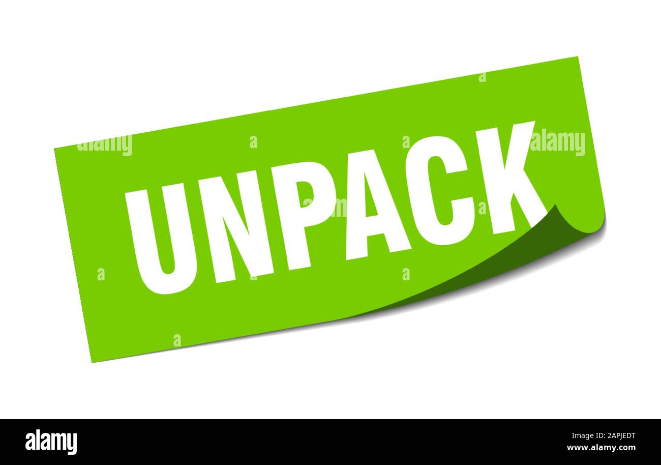 unpack sticker. unpack square sign. unpack. peeler Stock Vector Image ...