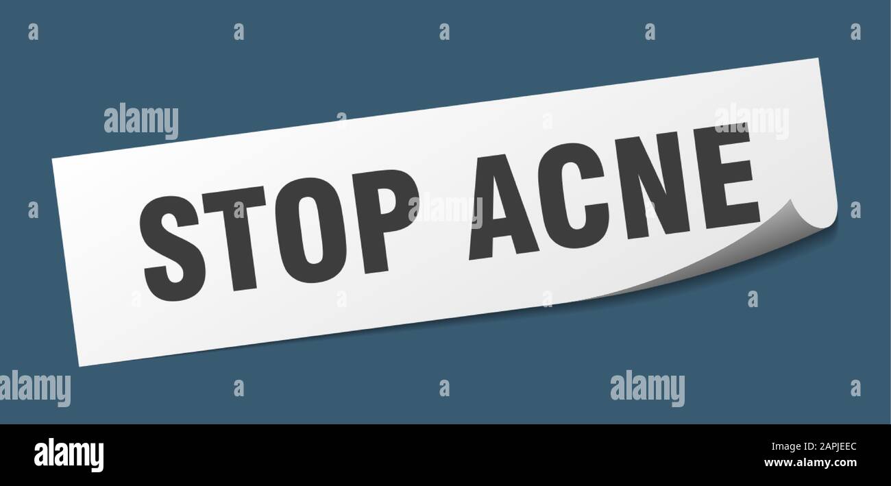 stop acne sticker. stop acne square sign. stop acne. peeler Stock ...