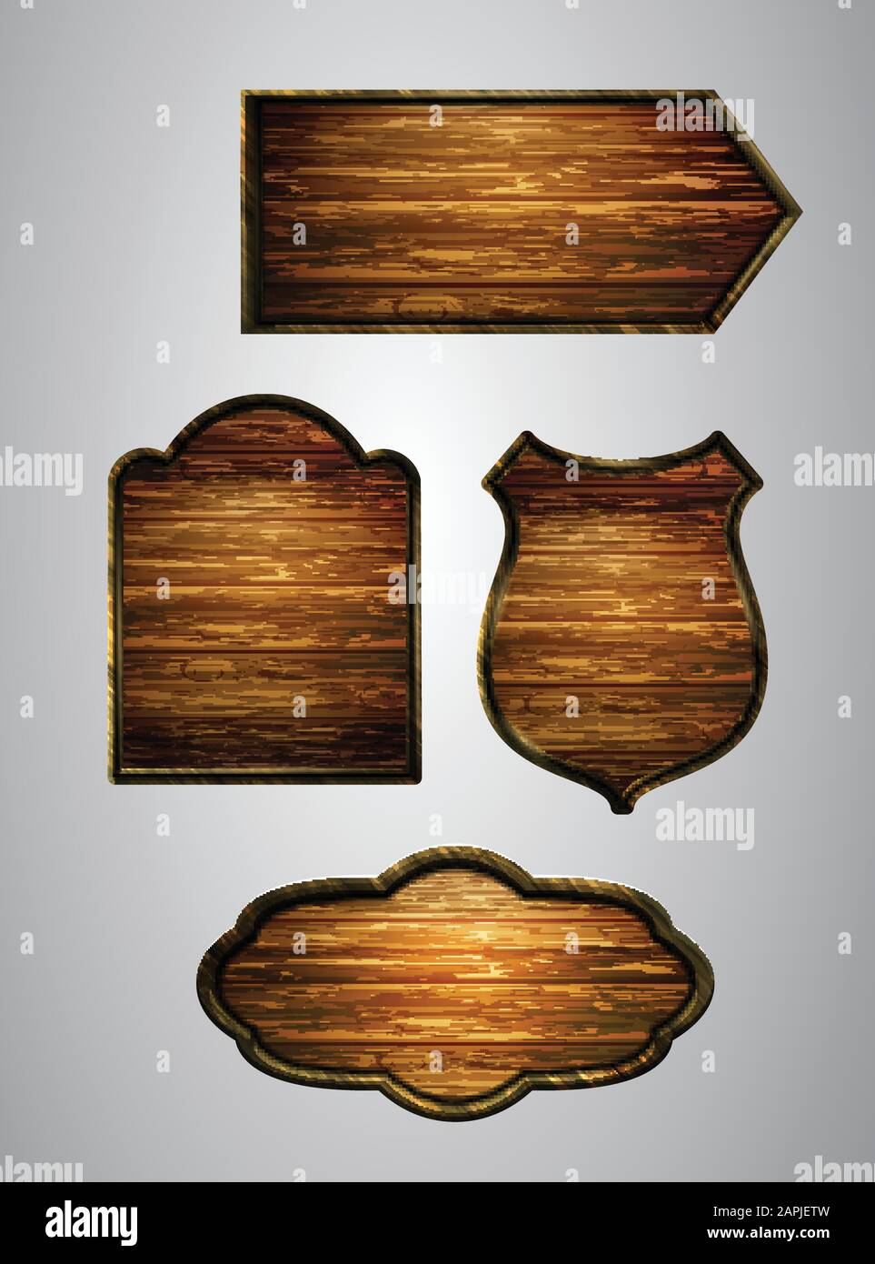 Vector realistic illustration of wooden signboard Stock Vector Image ...