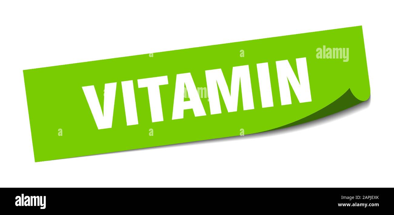 Vitamin Sticker Vitamin Square Sign Vitamin Peeler Stock Vector