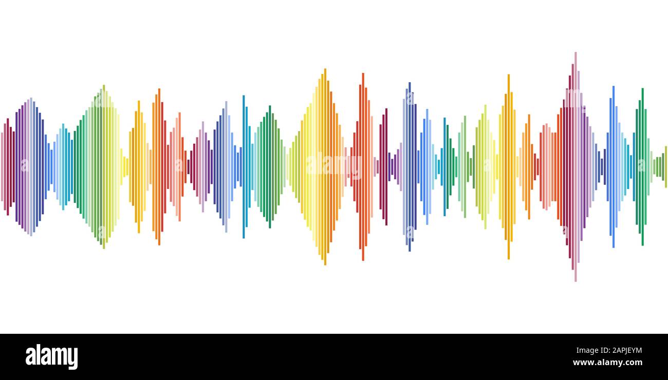 Colored sound waves. Music tracks, flat design vector Stock Vector ...