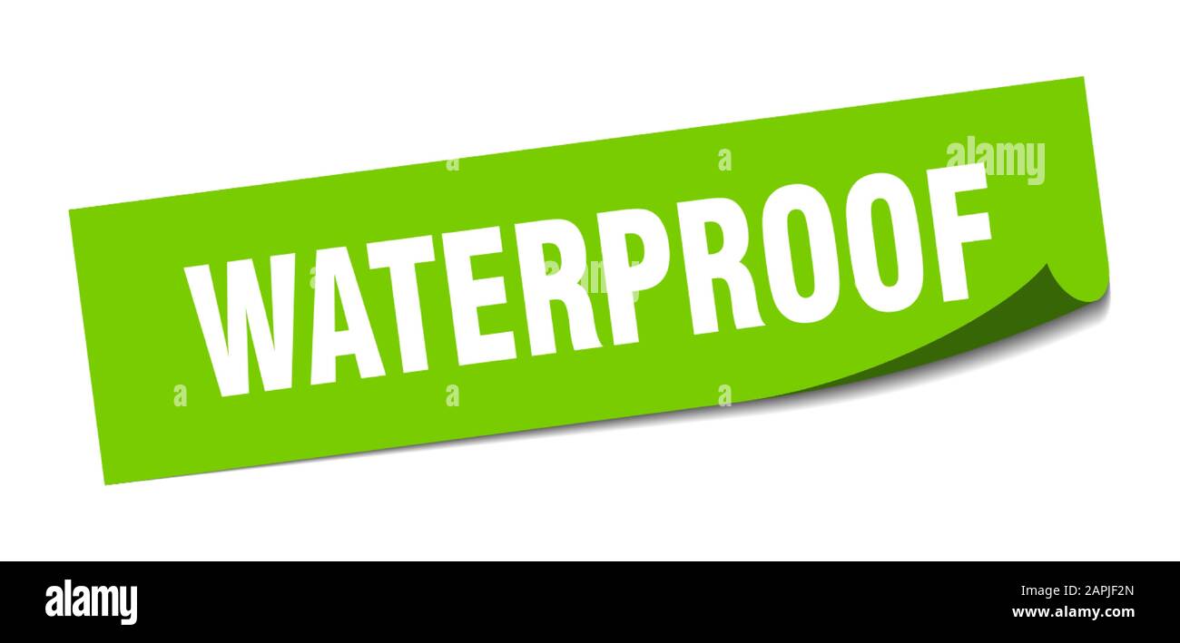 waterproof sticker. waterproof square sign. waterproof. peeler Stock ...